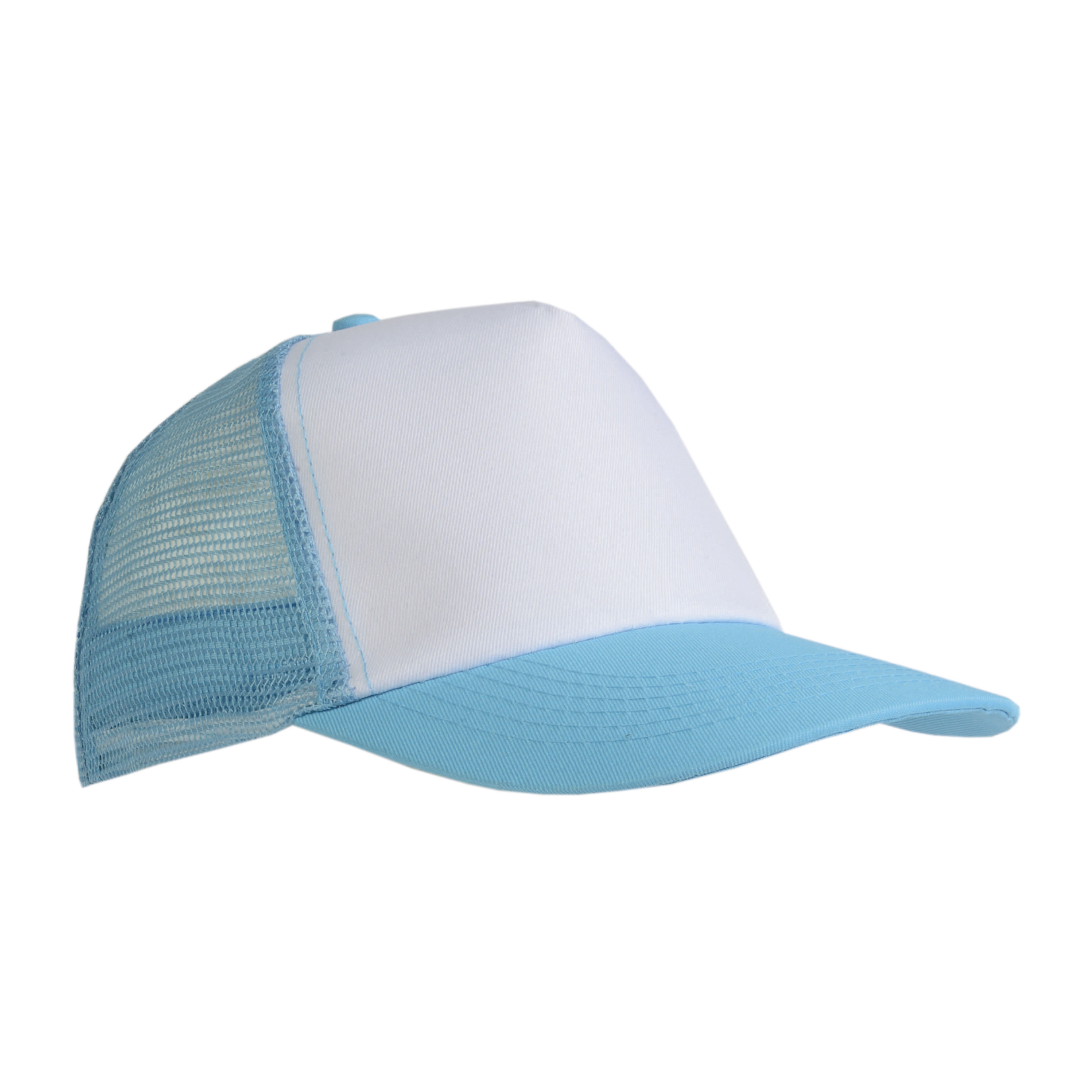 Polyester 5-panel cap with mesh crown and adjustable velcro strap | SIPEC