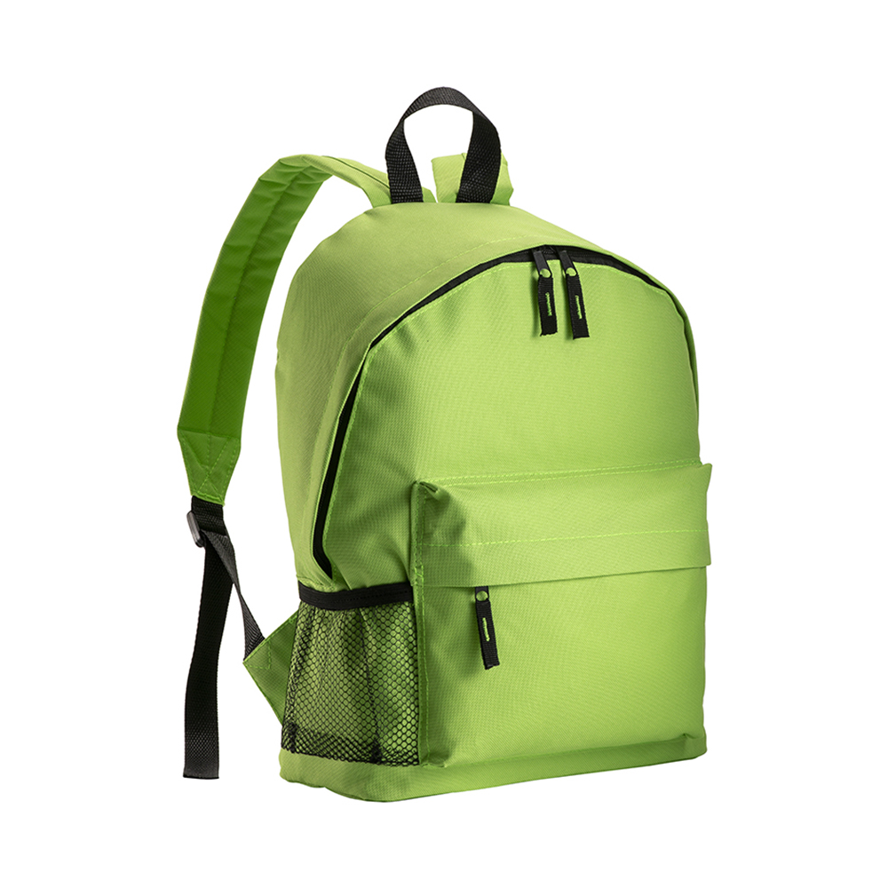 600D polyester 3-pocket backpack (one mesh side pocket). Adjustable ...