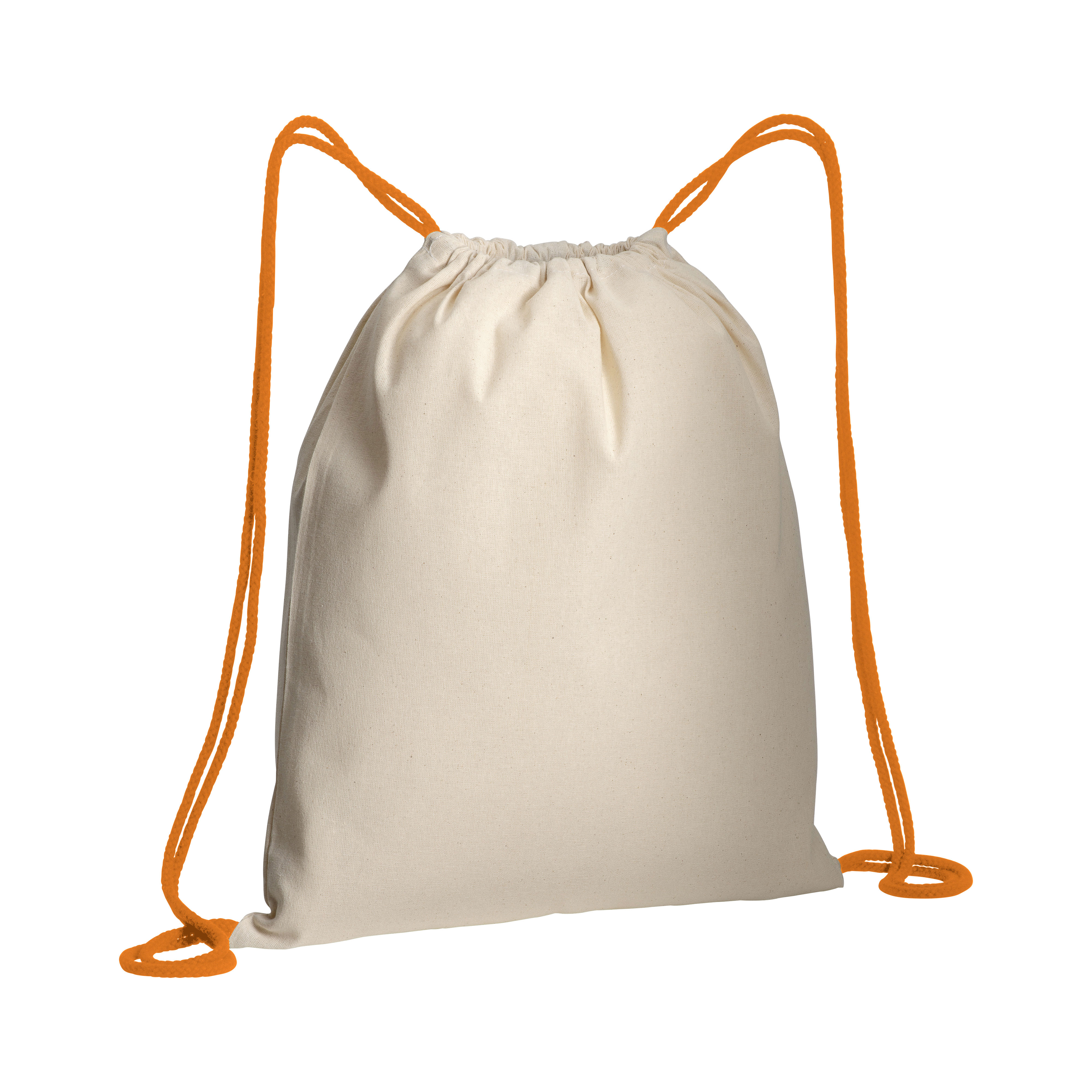 Natural cotton drawstring backpack with colored corners | SIPEC