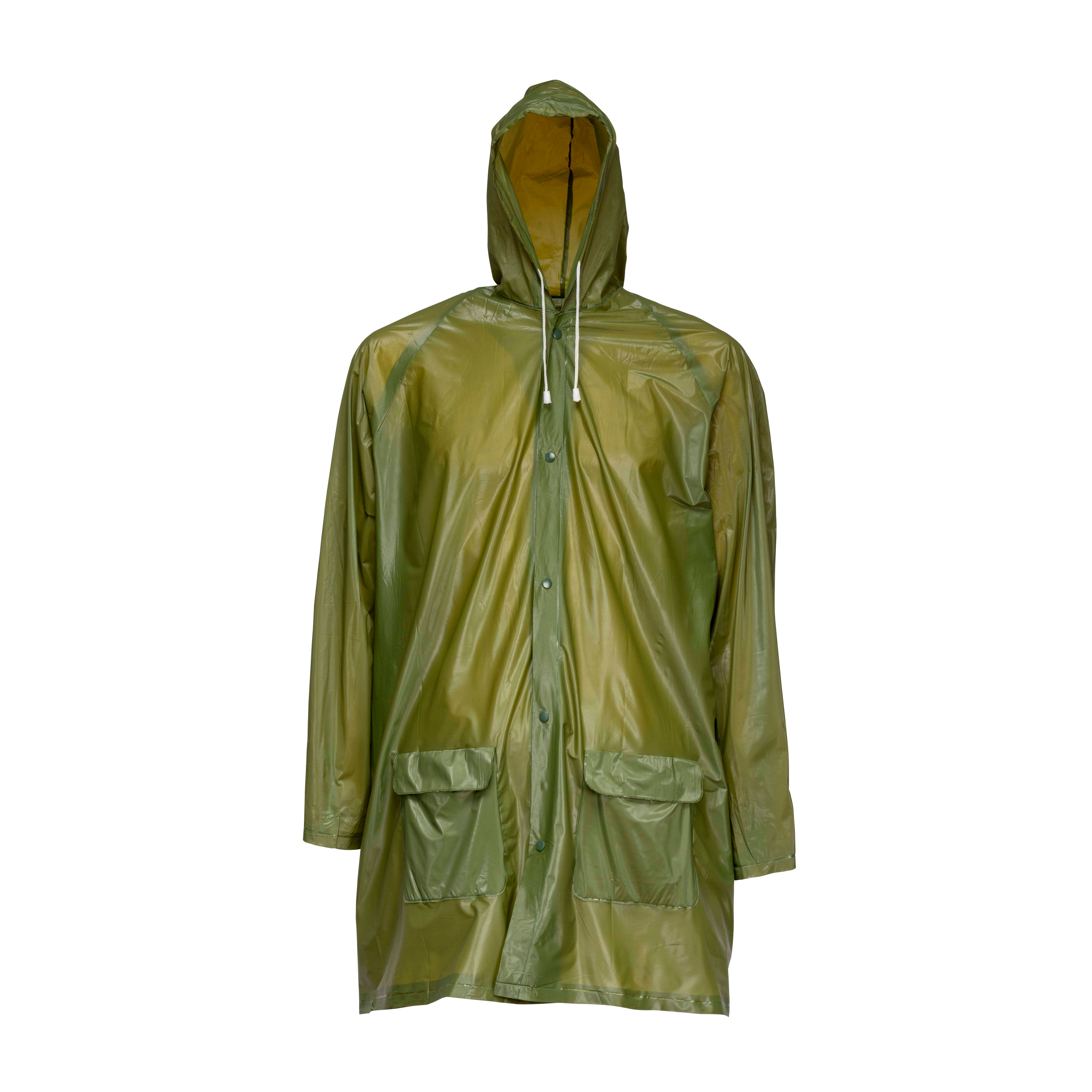 Embossed PVC (200 g) raincoat, supplied in a pocket-sized bag. One size ...