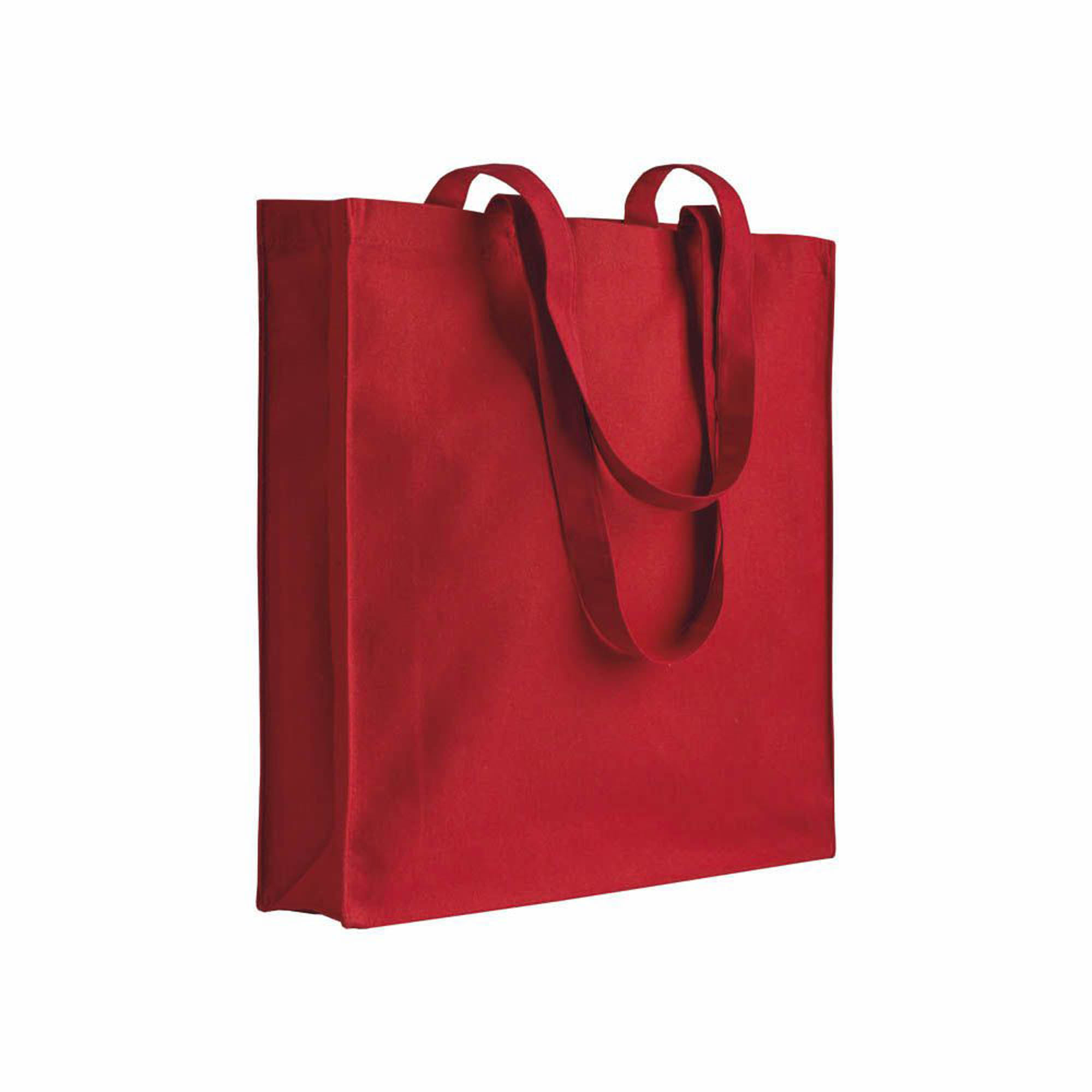Shopper in cotone 180 g/m2, manici lunghi e soffietto | SIPEC