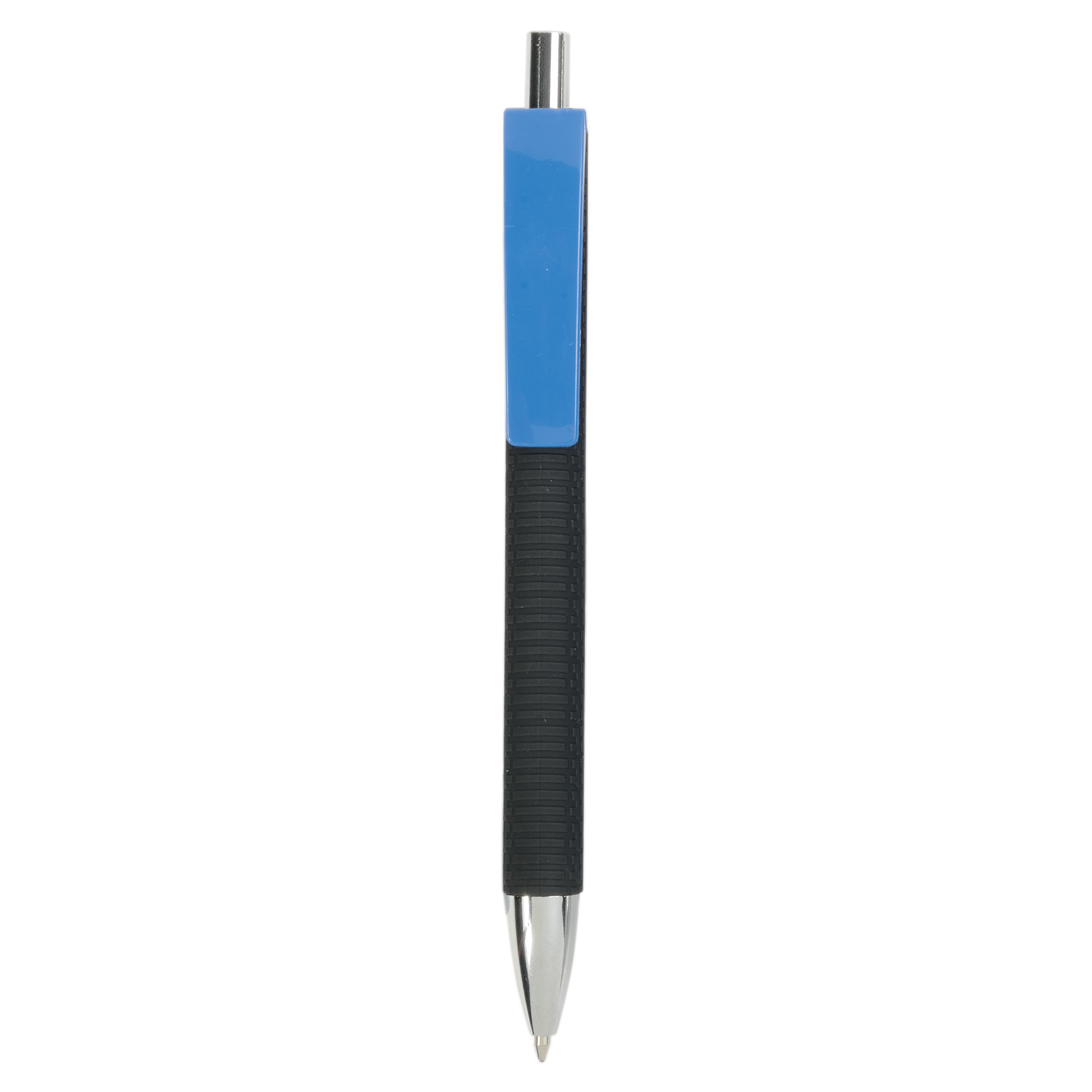 Plastic snap pen with tyre-effect rubberised black barrel and wide ...