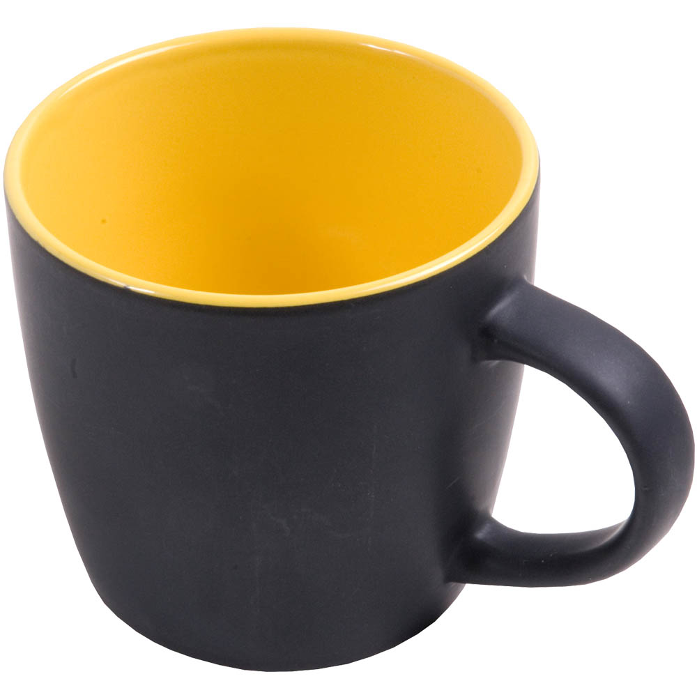 Ceramic black mug with interior colored (box) (0.35 L) | SIPEC