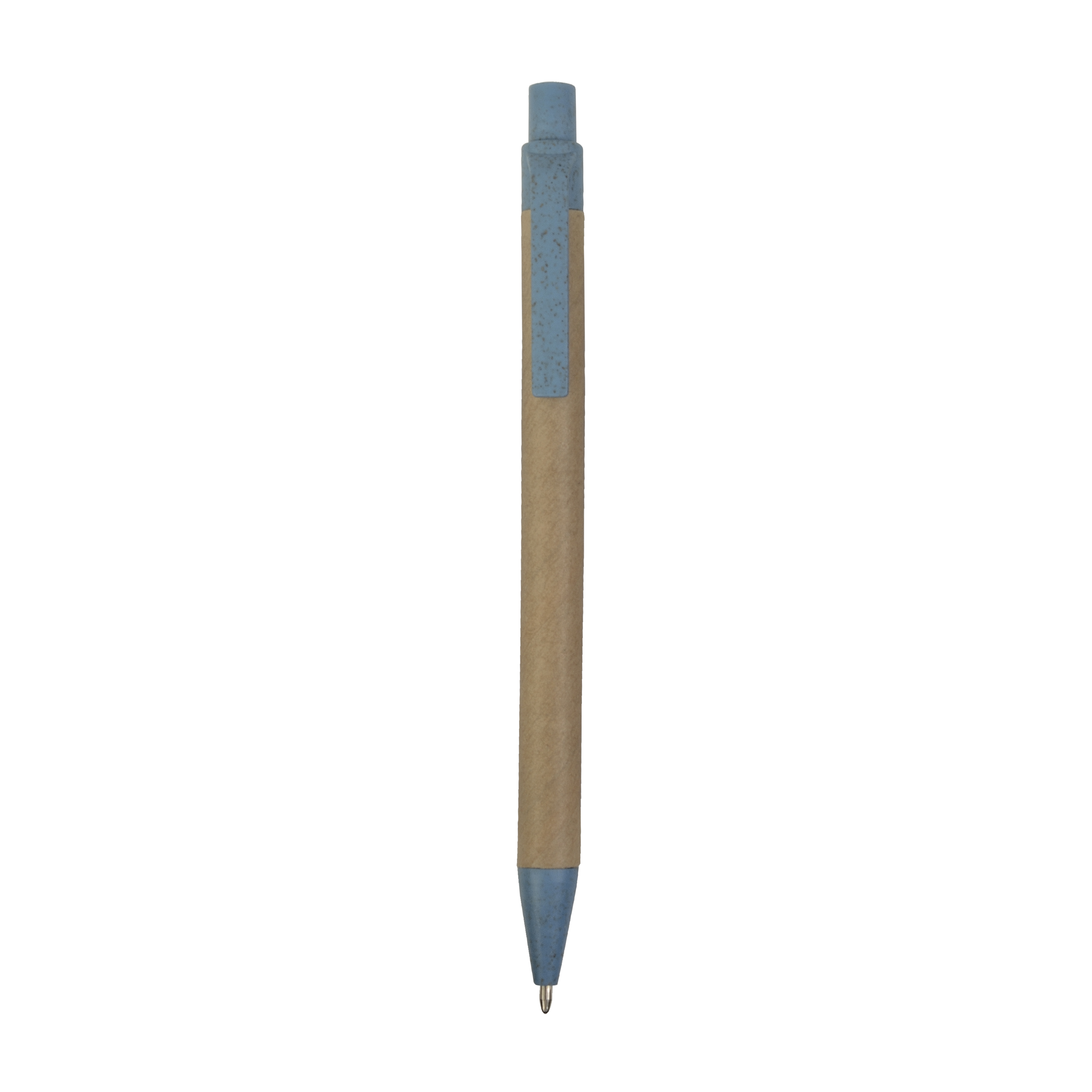 Push button ball pen with recycled carton barrel and wheat-straw (50% ...
