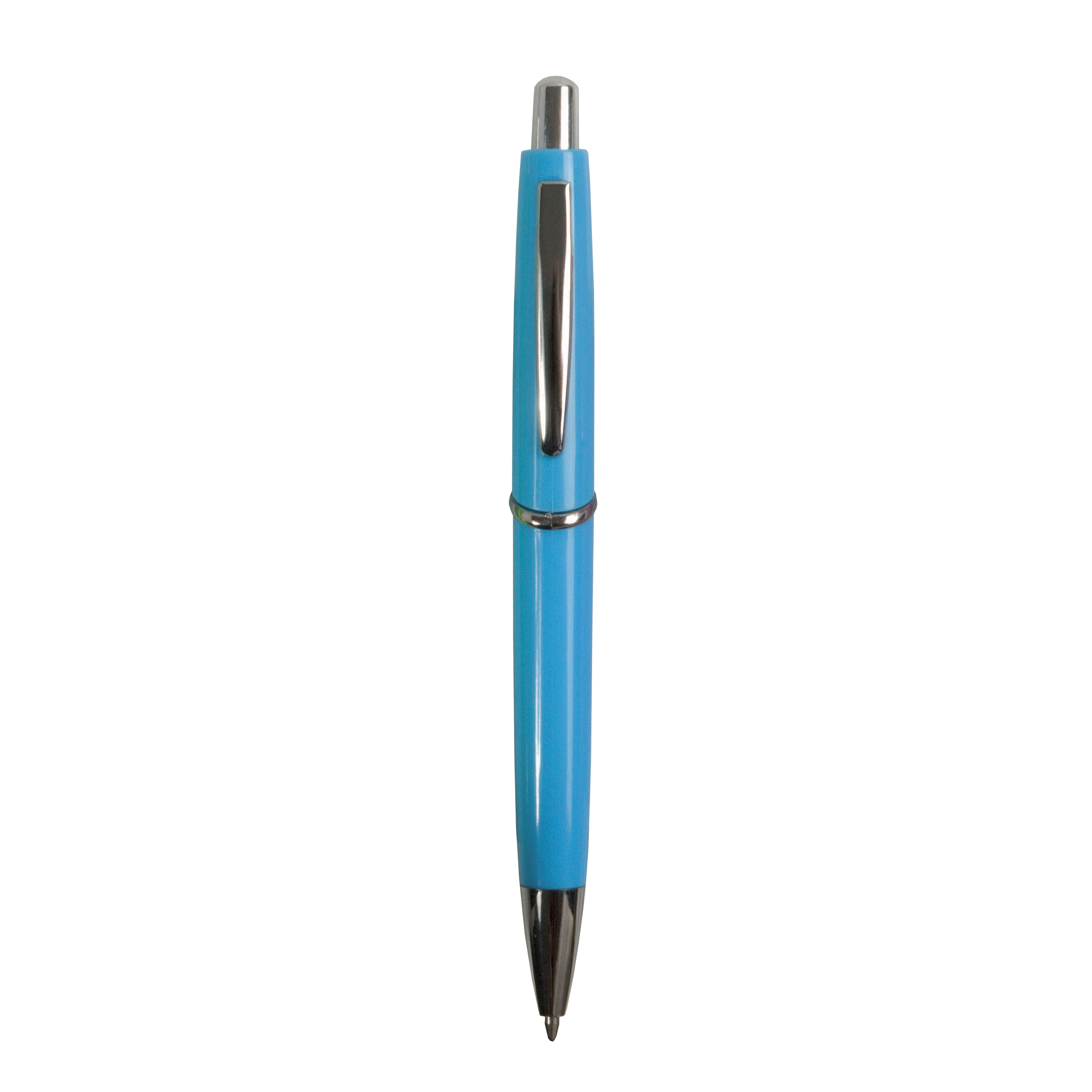 ABS plastic snap pen with coloured barrel and metal clip, jumbo refill ...